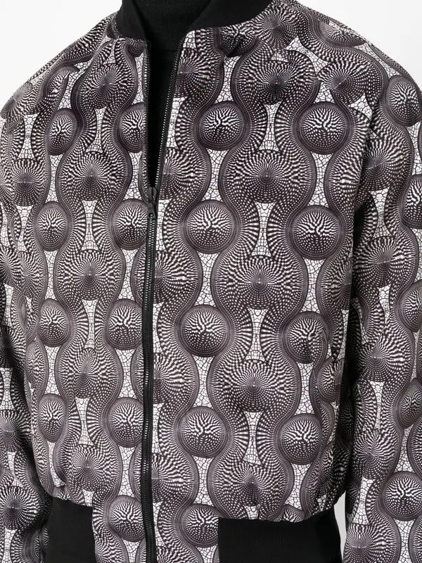 Ozwald Boateng Printed Velvet Bomber Jacket