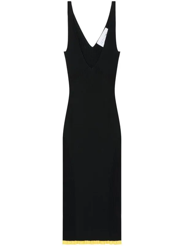 AZ FACTORY BY ESTER MANAS V-neck Ribbed Midi Dress