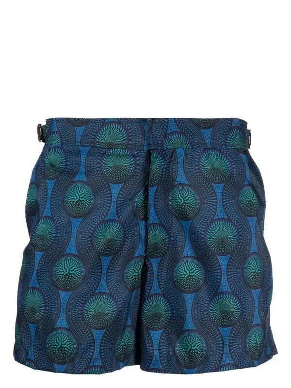 Ozwald Boateng Printed Swim Shorts - Blue