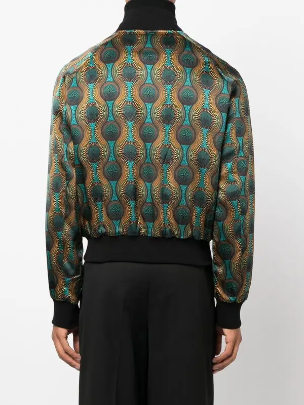 Ozwald Boateng Printed Silk Bomber Jacket