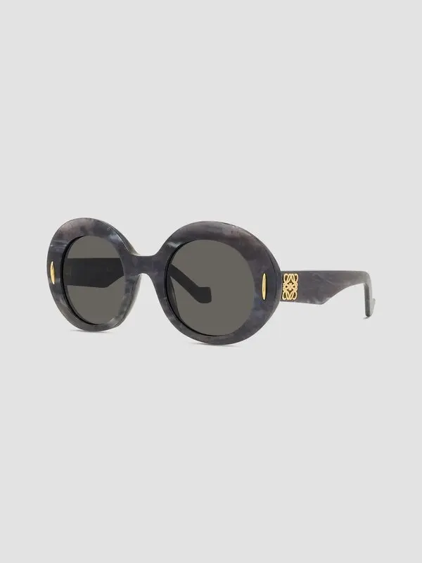 Loewe Anagram 50mm Oval Sunglasses - Grey Black Horn