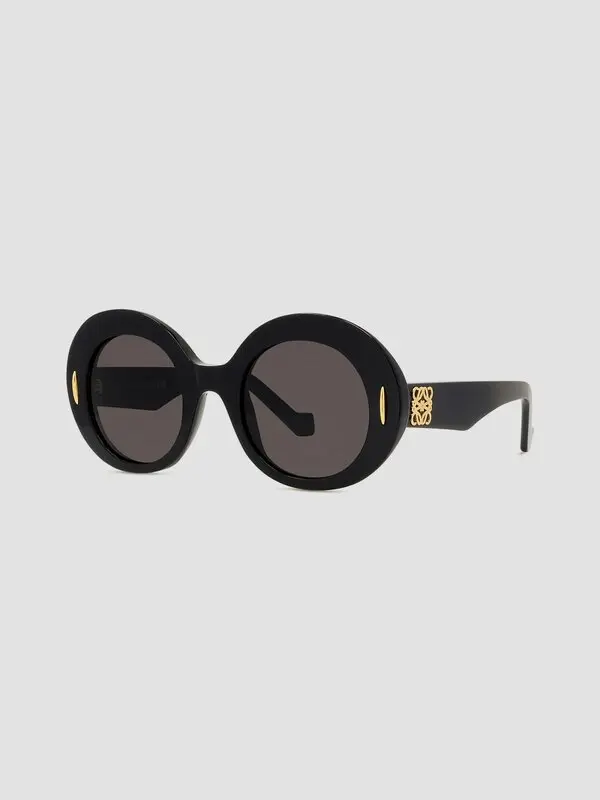 Loewe Anagram 50mm Oval Sunglasses - Grey Black