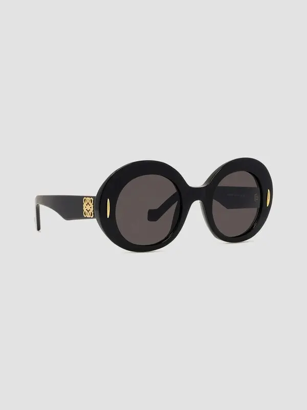 Loewe Anagram 50mm Oval Sunglasses - Grey Black