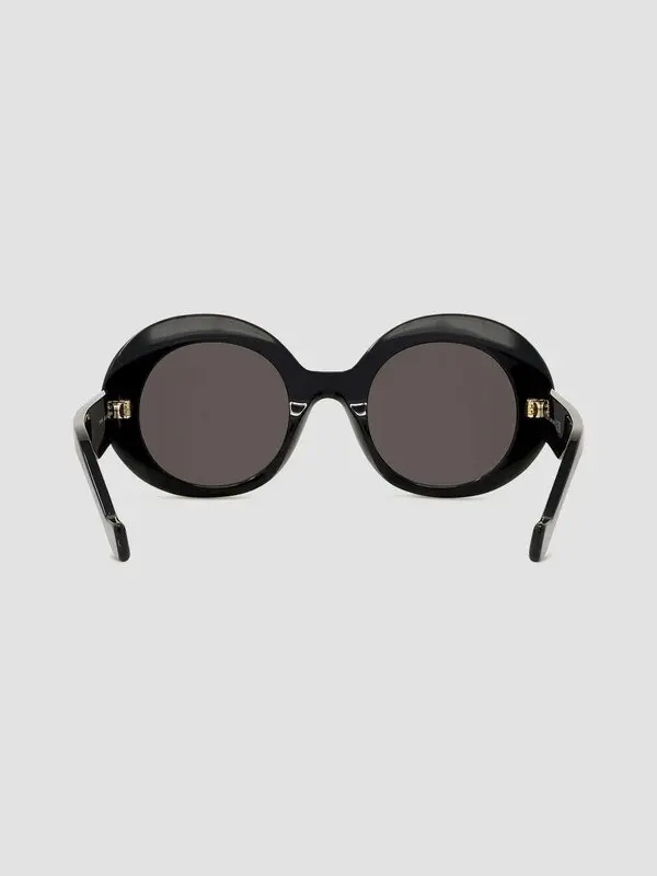 Loewe Anagram 50mm Oval Sunglasses - Grey Black