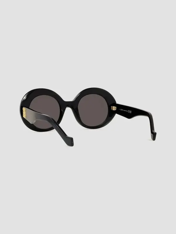 Loewe Anagram 50mm Oval Sunglasses - Grey Black