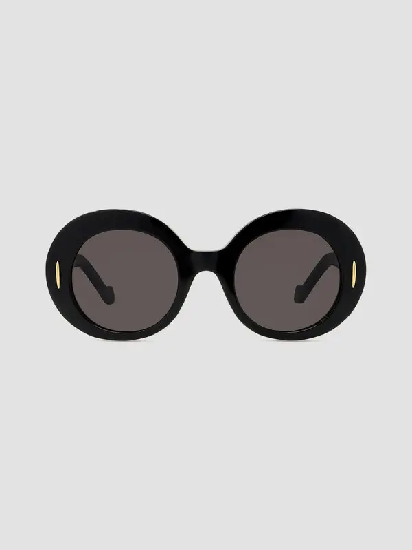 Loewe Anagram 50mm Oval Sunglasses - Grey Black