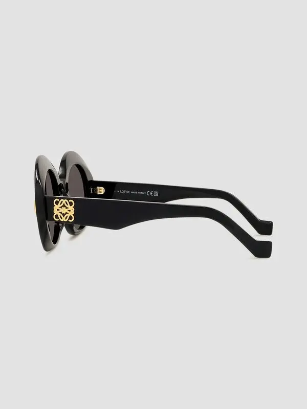 Loewe Anagram 50mm Oval Sunglasses - Grey Black