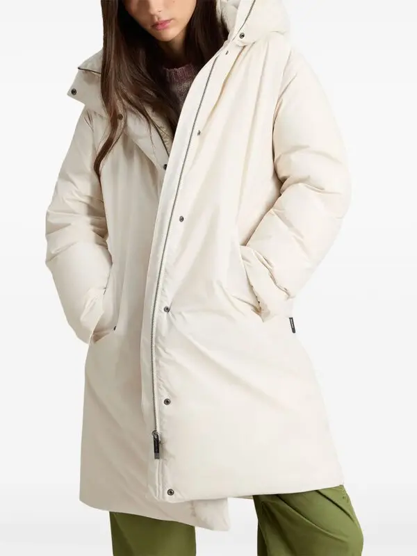 Woolrich Cocoon Hoodie Parka Coat In White - 52% Off | Editorialist