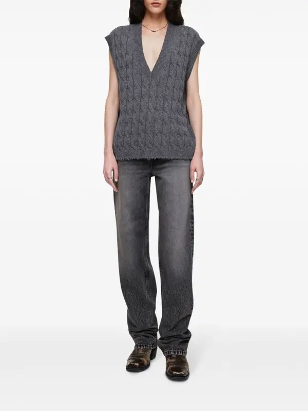 RE/DONE Cable-knit Cashmere Vest