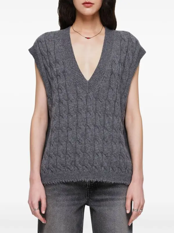 RE/DONE Cable-knit Cashmere Vest