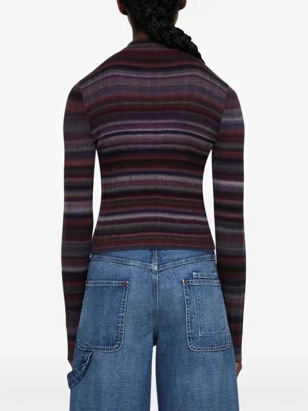 RE/DONE Ribbed Polo Cardigan - Red