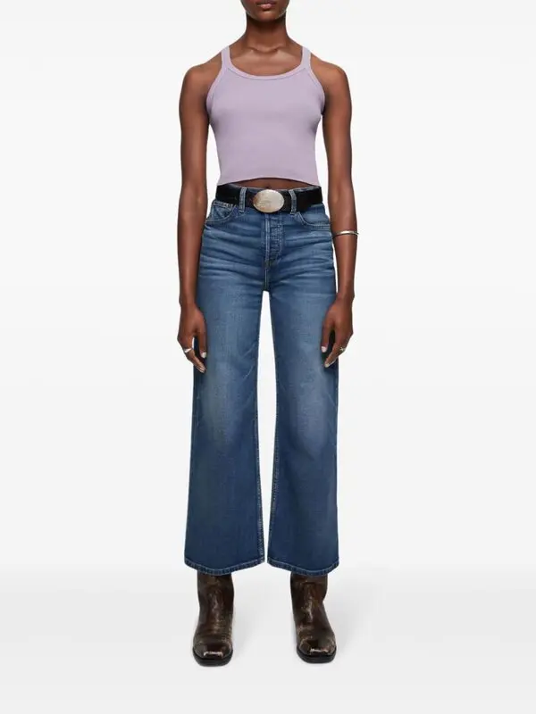 RE/DONE X Hanes Cropped Ribbed Tank Top