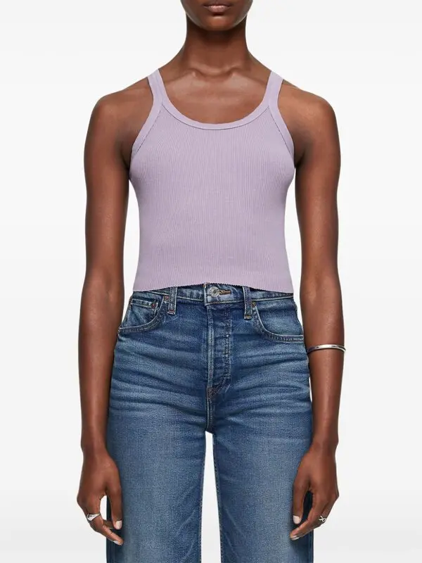 RE/DONE X Hanes Cropped Ribbed Tank Top