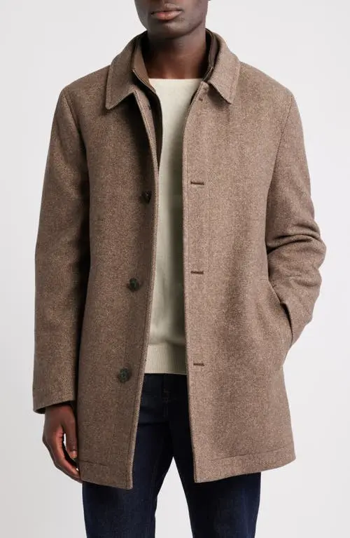 Hart Schaffner Marx Macbeth Wool-blend Coat - Chestnut Pindot