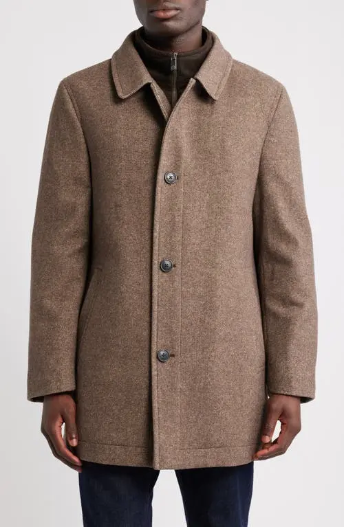 Hart Schaffner Marx Macbeth Wool-blend Coat - Chestnut Pindot
