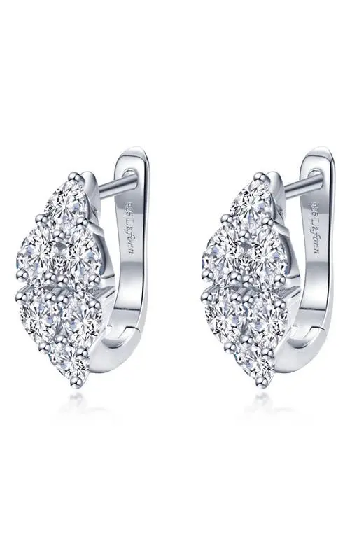 Lafonn Lab-grown Diamond Cluster Huggie Hoop Earrings - Silver