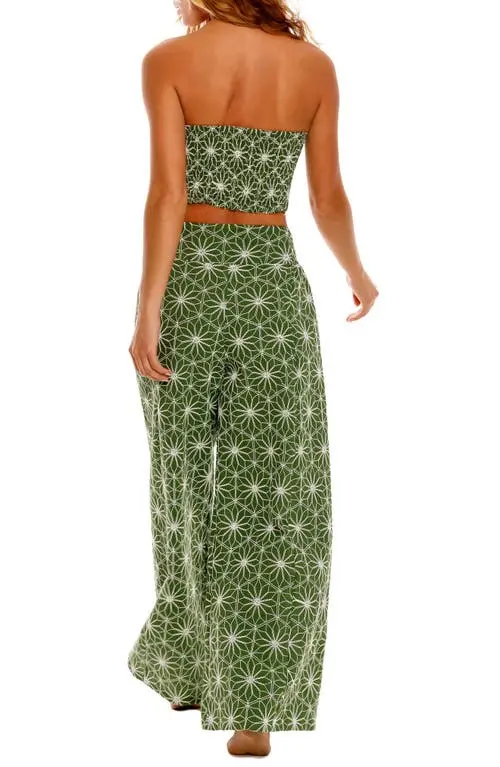 Agua Bendita Liria Vessel Embroidered Strapless Cover-up Crop Top