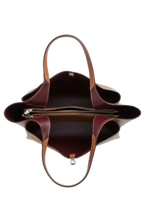 TOD'S Apa Leather Tote - Kenia/ Bordeaux