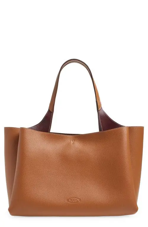 TOD'S Apa Leather Tote - Kenia/ Bordeaux