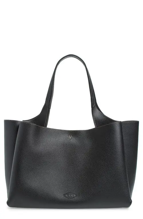 TOD'S Apa Leather Tote - Nero