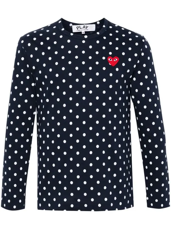 Play Comme Des Garcon Polka-dot T-shirt - Blue