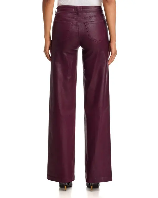 L'Agence Clayton High-rise Wide-leg Jeans - Deep Sangria Coated