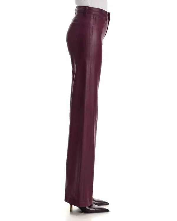 L'Agence Clayton High-rise Wide-leg Jeans - Deep Sangria Coated