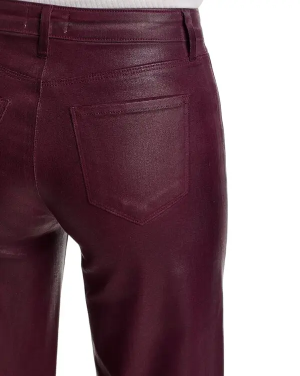 L'Agence Clayton High-rise Wide-leg Jeans - Deep Sangria Coated