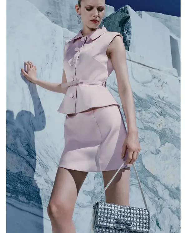 Self-Portrait Tailored Mini Dress In Pink - 51% Off | Editorialist