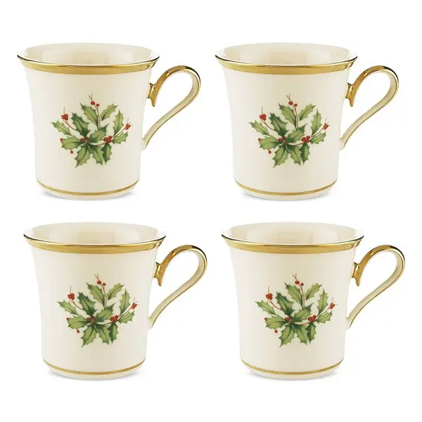 LENOX Holiday Mugs, Set Of 4 - Ivory