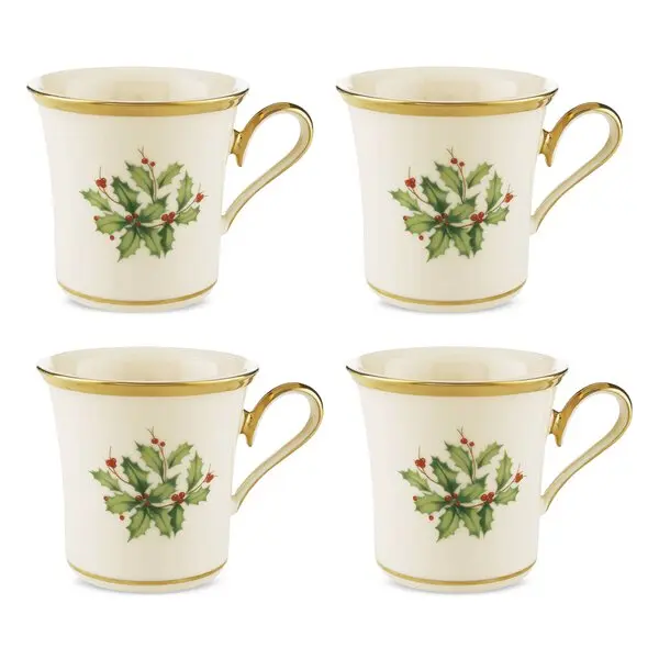 LENOX Holiday Mugs, Set Of 4