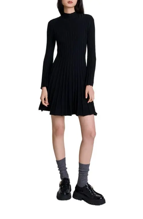 Maje Short Ribbed Knit Dress