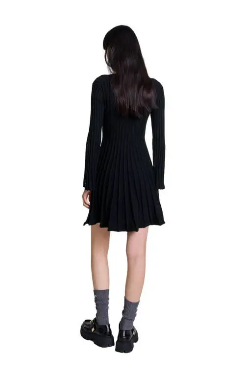 Maje Short Ribbed Knit Dress