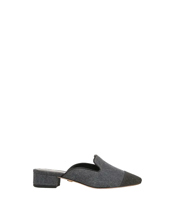 Buy Veronica Beard Cecile Denim Cap-toe Mule Denim Blue/black At