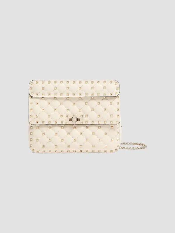Valentino Garavani Rockstud Spike Shoulder Bag - Beige
