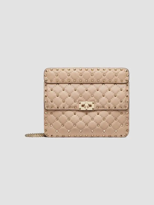 Valentino Garavani Rockstud Spike Shoulder Bag - Beige