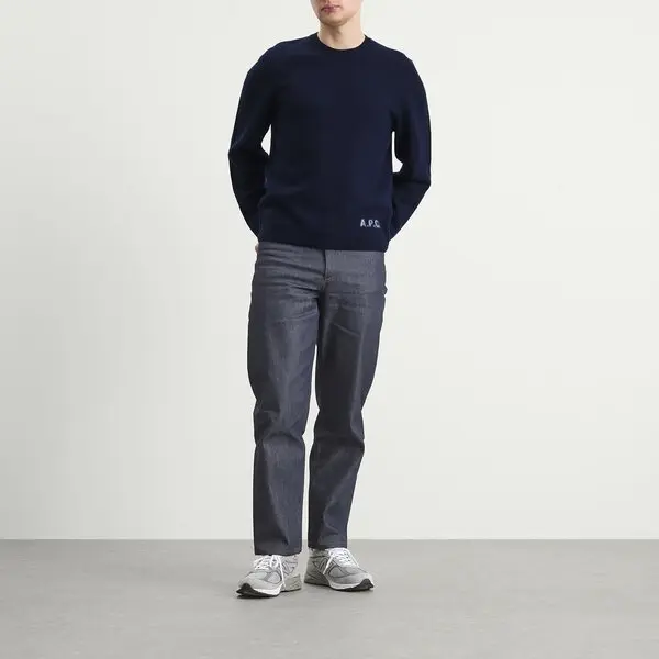 A.p.c. Edward Intarsia Knit Sweatshirt - Dark Navy