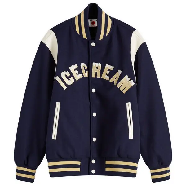 ICECREAM Drippy Varsity Jacket - Navy