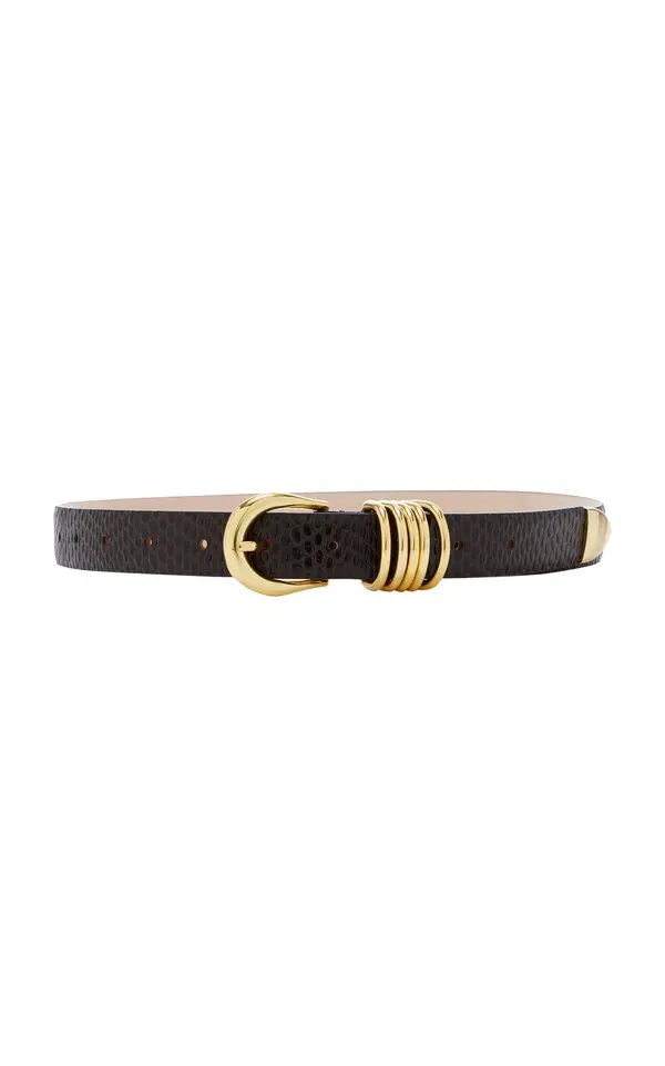 DEHANCHE Hollyhock Croc-effect Leather Belt - Black
