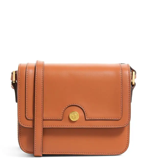 Harrods Leather Camera Bag With Gold-tone Hardware