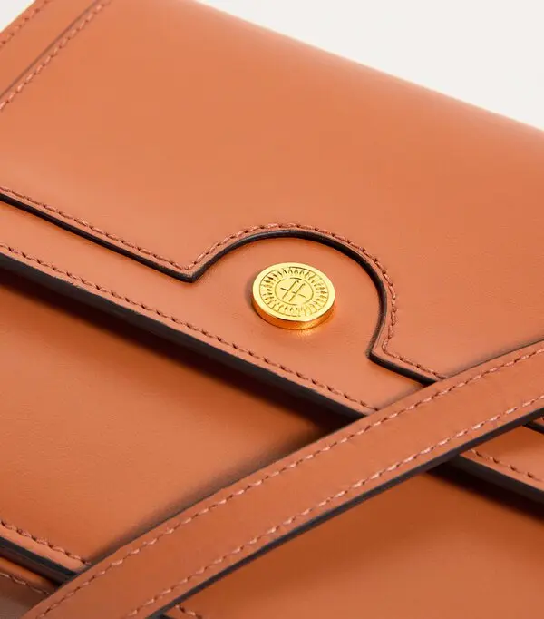 Harrods Leather Camera Bag With Gold-tone Hardware