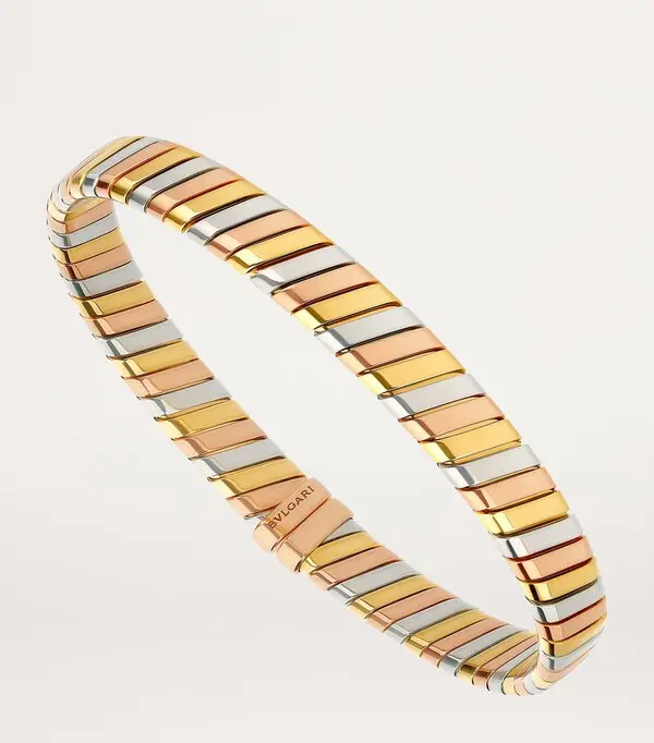 BVLGARI Tubogas Bangle In Yellow, Rose, And White