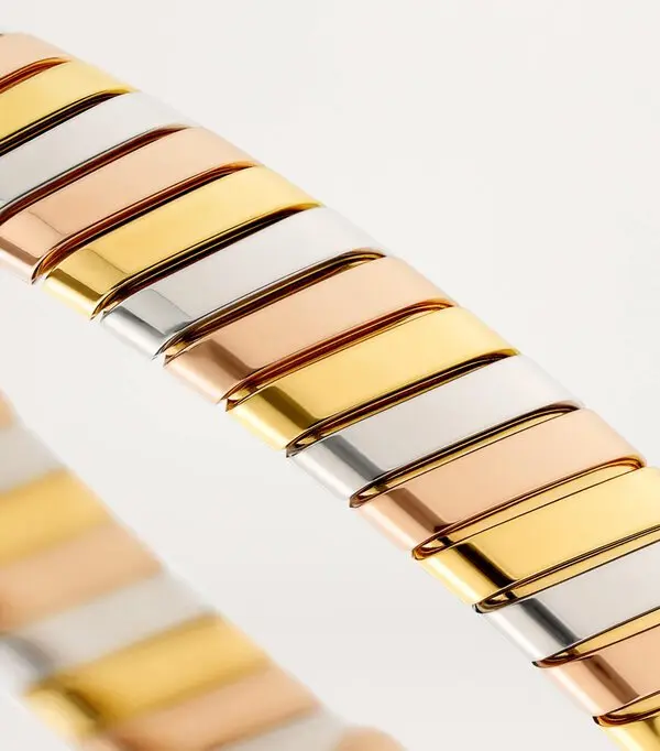 BVLGARI Tubogas Bangle In Yellow, Rose, And White