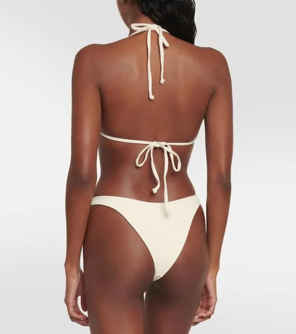 SAME Applique Triangle Bikini Top - White