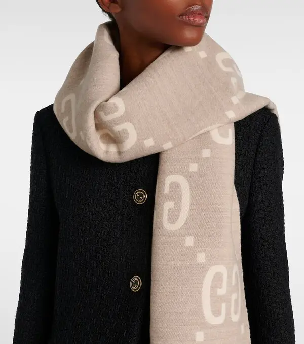 Gucci Gg Wool And Silk Scarf