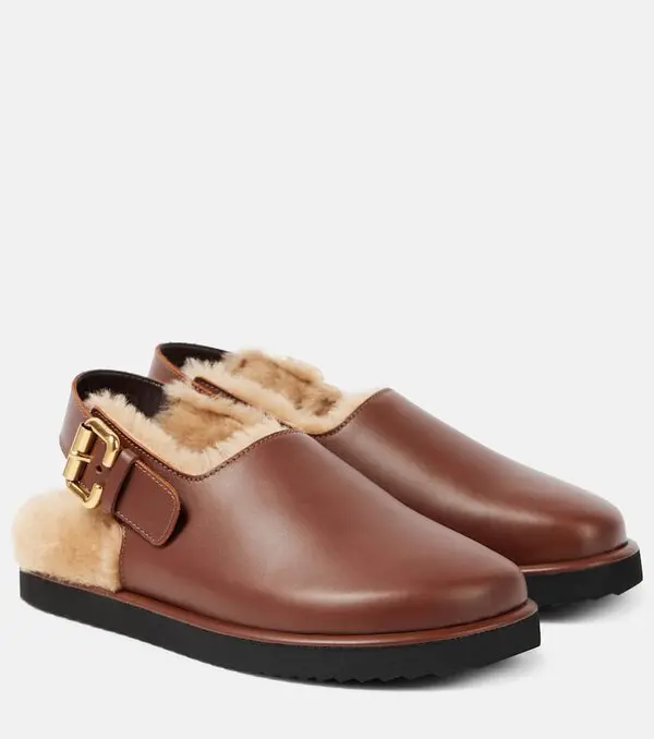 Chloé Shearling-lined Leather Mules