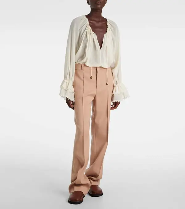 Chloé Shearling-lined Leather Mules