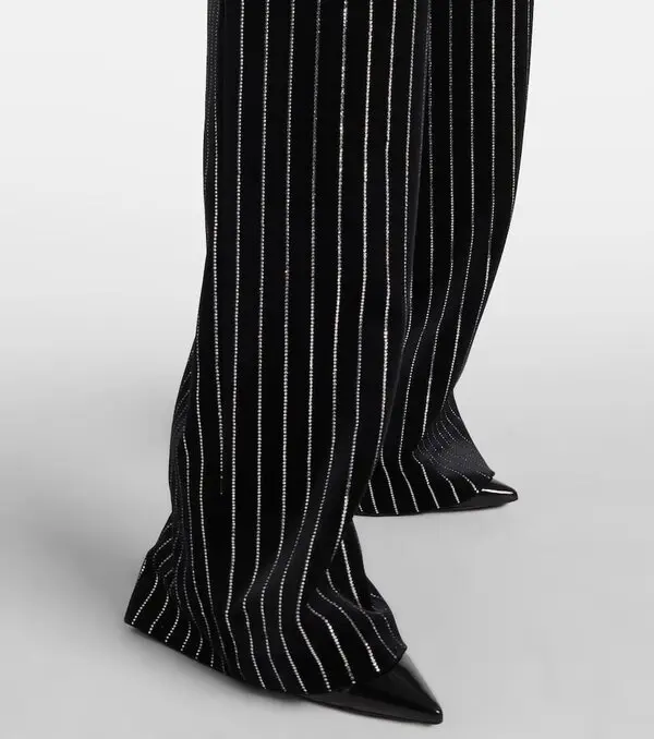 Alex Perry Embellished Velvet Straight Pants