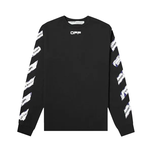Off-White Airport Tape Long-sleeve T-shirt - Black