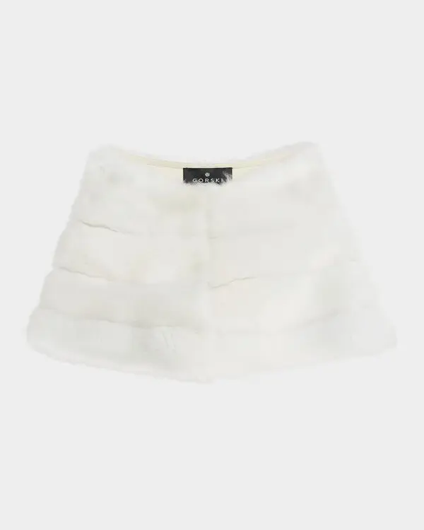 Gorski Reversible Shearling Cape - White